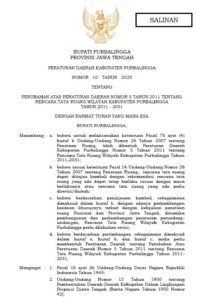 PERDA RTRW (Rencana Tata Ruang Wilayah) – DPU-PR Kab. Purbalingga